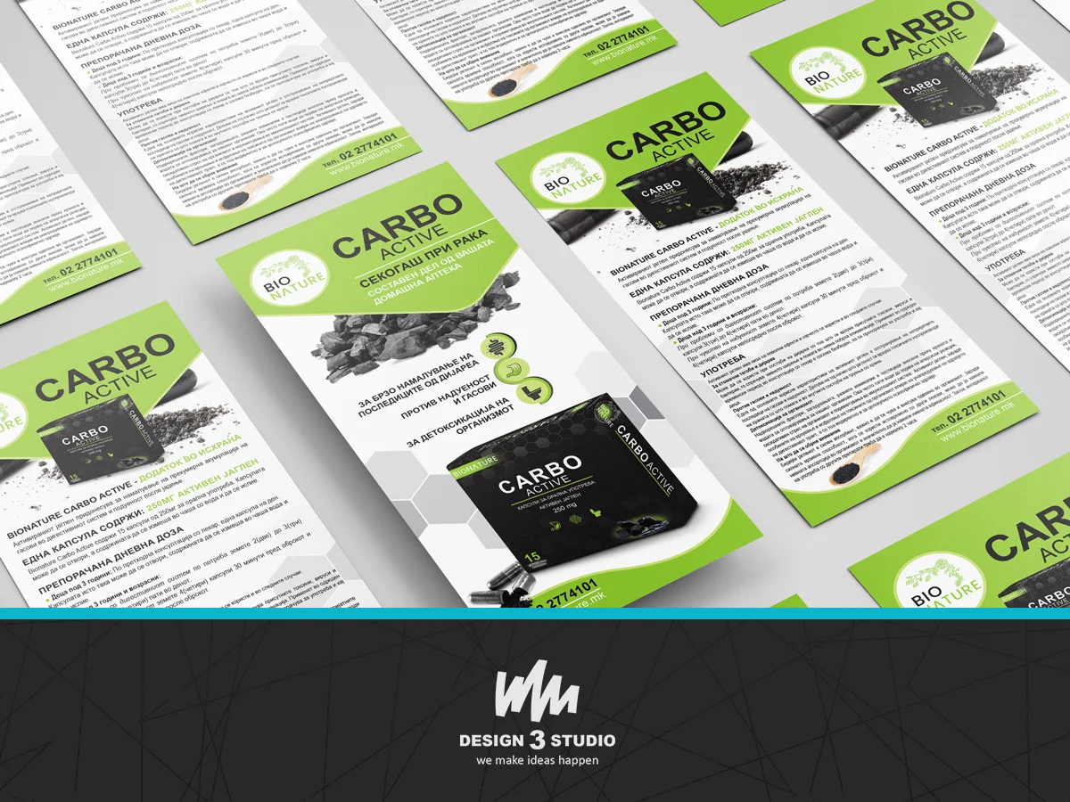 Bionature Carbo Active Flyer Design - Design 3 Studio